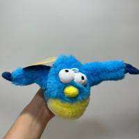 China Blue Chubby Bird Plush Toy with Sound Squeeze to Chirp Funny Stuffed Bird Interactive Stress Relief Toy for sale