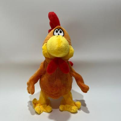 China Yellow Long-Haired Chicken Plush Toy with Neck-Pull Clucking Singing & Dancing Funny Rooster Doll Interactive Stress Relief Toy for sale