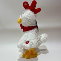 China White Chicken Plush Toy with Neck-Pull Clucking Singing & Dancing Funny Rooster Doll Interactive Stress Relief Toy for sale