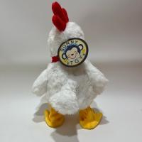 China White Chicken Plush Toy with Neck-Pull Clucking Singing & Dancing Funny Rooster Doll Interactive Stress Relief Toy for sale