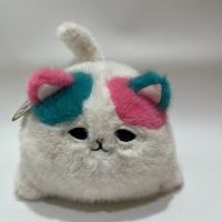 China Blinking Purring Fluffy Cat Plush Toy Cute Meowing Interactive Kitten Pink Teal Long-Haired Stress Relief Companion for sale