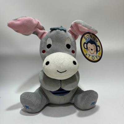 China Interactive Peek-a-Boo Donkey Plush Toy with Voice and Music Functions Cute Pink-Eared Hide and Seek Comfort Toy for sale