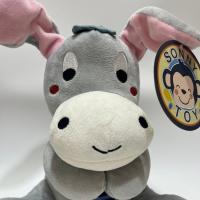 China Interactive Peek-a-Boo Donkey Plush Toy with Voice and Music Functions Cute Pink-Eared Hide and Seek Comfort Toy for sale