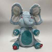 China Interactive Peek-a-Boo Elephant Plush Toy with Recording and Singing Buttons Fun Voice Lines to Amuse Babies for sale