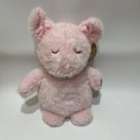 China Breathing Light Sleep Soothing Pig Plush Toy Pink Closed-Eye Cute Pig Pillow Baby Sleep Aid for sale