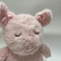 China Breathing Light Sleep Soothing Pig Plush Toy Pink Closed-Eye Cute Pig Pillow Baby Sleep Aid for sale