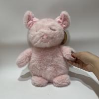 China Breathing Light Sleep Soothing Pig Plush Toy Pink Closed-Eye Cute Pig Pillow Baby Sleep Aid for sale