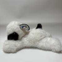 China Lying White Puppy Plush Toy Long Fur Healing Dog Doll Soft Soothing Hugging Pillow for sale