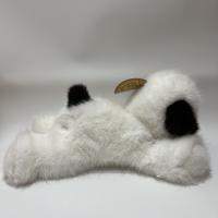 China Lying White Puppy Plush Toy Long Fur Healing Dog Doll Soft Soothing Hugging Pillow for sale