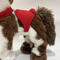 China Running Pinto Pony Plush Toy with Hoofbeats Button on Foot Electric Running Horse with Christmas Outfit for sale
