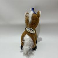 China Running Brown Pony Plush Toy with Hoofbeats Button on Tail Electric Running Horse with Party Hat for sale