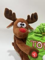 China Santa and Reindeer Plush Set Green TOYS Gift Bag Christmas Decoration Doll for sale