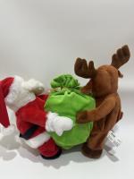 China Santa and Reindeer Plush Set Green TOYS Gift Bag Christmas Decoration Doll for sale