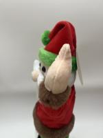 China Waving and Singing Santa Plush Toy Green Pants Musical Doll Electric Animated for sale