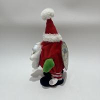 China Walking Plush Santa Toy Big Beard Round Doll Walking Mechanism Animated for sale