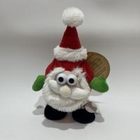 China Walking Plush Santa Toy Big Beard Round Doll Walking Mechanism Animated for sale