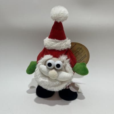 China Walking Plush Santa Toy Big Beard Round Doll Walking Mechanism Animated for sale