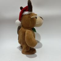 China Walking Reindeer Plush Toy with Santa Hat Cute Deer Doll Electric Animated for sale
