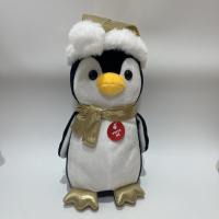 China Golden Christmas Plush Set of 4 Press to Light Up and Play Music Penguin Reindeer Snowman Santa for sale