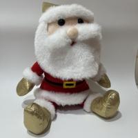China Golden Christmas Plush Set of 4 Press to Light Up and Play Music Penguin Reindeer Snowman Santa for sale