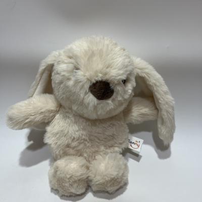 China Big Ear Plush Bunny Toy Cream White Lop Rabbit Weighted Soothing Sleep Doll Birthday Gift for Kids for sale