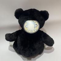 China Heated Black Bear Plush Toy Orange Black Warming Doll Heatable Hand Warmer Bed Warmer Winter Gift for sale