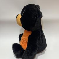 China Heated Black Bear Plush Toy Orange Black Warming Doll Heatable Hand Warmer Bed Warmer Winter Gift for sale