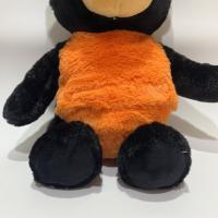 China Heated Black Bear Plush Toy Orange Black Warming Doll Heatable Hand Warmer Bed Warmer Winter Gift for sale
