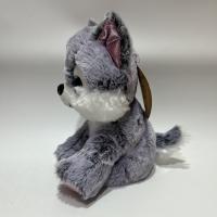 China Sparkling Eyes Husky Plush Toy Grey White Big Eye Wolf Dog Doll Realistic Pet Dog Companion Gift for Kids for sale