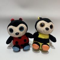 China Sparkling Eyes Ladybug and Bee Plush Toy Red Yellow Options Cute Insect Doll Cognitive Toy for Kids for sale