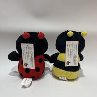 China Sparkling Eyes Ladybug and Bee Plush Toy Red Yellow Options Cute Insect Doll Cognitive Toy for Kids for sale