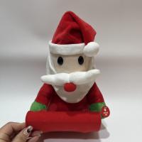 China Swinging Sleigh Penguin and Santa Plush Toy Swings Back and Forth Plays Three Songs Christmas Interactive Doll Party Prop for sale