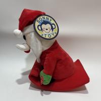 China Swinging Sleigh Penguin and Santa Plush Toy Swings Back and Forth Plays Three Songs Christmas Interactive Doll Party Prop for sale