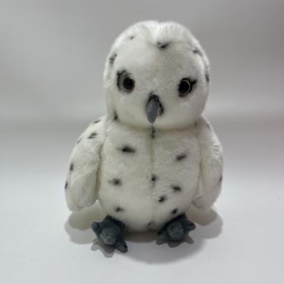 China Snowy Owl Plush Toy White Spotted Owl Doll Realistic Bird Plushie Soothing Companion Gift for Kids for sale