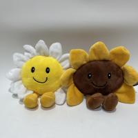 China Healing Smiling Daisy and Sunflower Plush Dolls Fluffy Petals Chocolate-Colored Center Cute Short Legs for sale