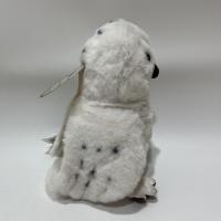 China Realistic Snowy Owl White Owl Plush Toy Lifelike Amber Eyes Fluffy Feather Texture Standable Design for sale