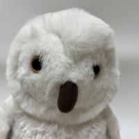 China Realistic Snowy Owl White Owl Plush Toy Lifelike Amber Eyes Fluffy Feather Texture Standable Design for sale
