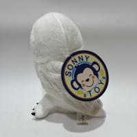 China Cute Head-Tilted White Owl Plush Toy Realistic Snowy Owl Design Lifelike Amber Eyes Fluffy Feathers Standable for sale