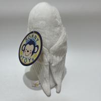 China Cute Head-Tilted White Owl Plush Toy Realistic Snowy Owl Design Lifelike Amber Eyes Fluffy Feathers Standable for sale