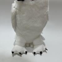 China Cute Head-Tilted White Owl Plush Toy Realistic Snowy Owl Design Lifelike Amber Eyes Fluffy Feathers Standable for sale