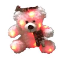 China 0.25m 9.84 Inch LED Light Up Christmas White Bear Stuffed Animal Toy with Plush Material and 60-70 Day Delivery for sale