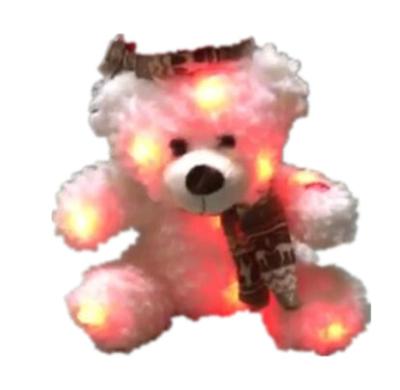 China 0.25m 9.84 Inch LED Light Up Christmas White Bear Stuffed Animal Toy with Plush Material and 60-70 Day Delivery for sale