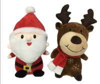 China 24cm Christmas Tree with Stuffed Animals Reindeer Santa Claus - LED Music Box Plush Toy 9.45in Holiday Decoration for sale