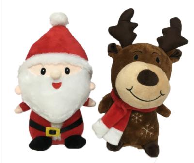 China 24cm Christmas Tree with Stuffed Animals Reindeer Santa Claus - LED Music Box Plush Toy 9.45in Holiday Decoration for sale