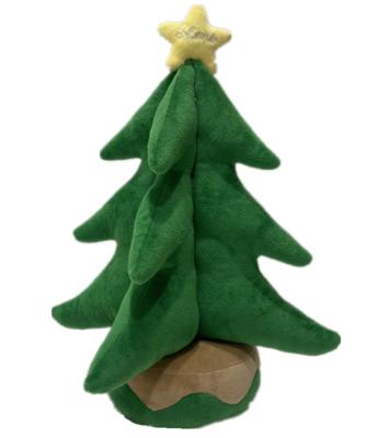 China 35cm Electric Plush Christmas Tree with LED Lights and Music - Santa Claus Climbing Design for Holiday Decor for sale