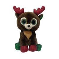 China 6.69 Inch Voice Recording Christmas Reindeer Plush Toy with Glitter Horns - 3 AAA Battery Powered Interactive Soft Toy for sale