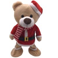 China 33cm 13 Inch Interactive Christmas Plush Teddy Bear with Singing Function - 3 AAA Battery Powered, EU/USA/CA Certified for sale