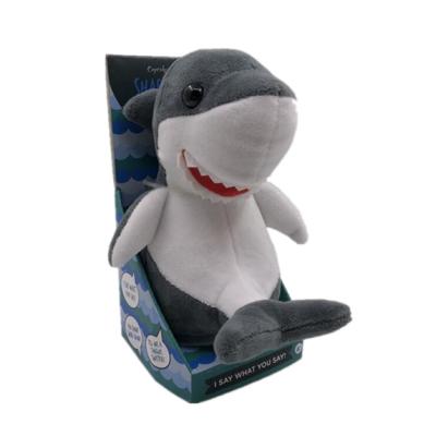 China 17cm 6.69'' Recording Shark Plush Toy with Voice Playback - ROHS Certified, 3 AAA Battery Powered for sale