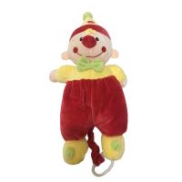 China 38cm Musical Clown Plush Toy with EMC Certification - Red & Yellow Infant Play Toy with Pull-Ring Music Function for sale