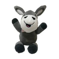 China 0.2m Grey Donkey Infant Plush Toy with Bell - 100% PP Cotton Filling for Baby Sensory Development for sale